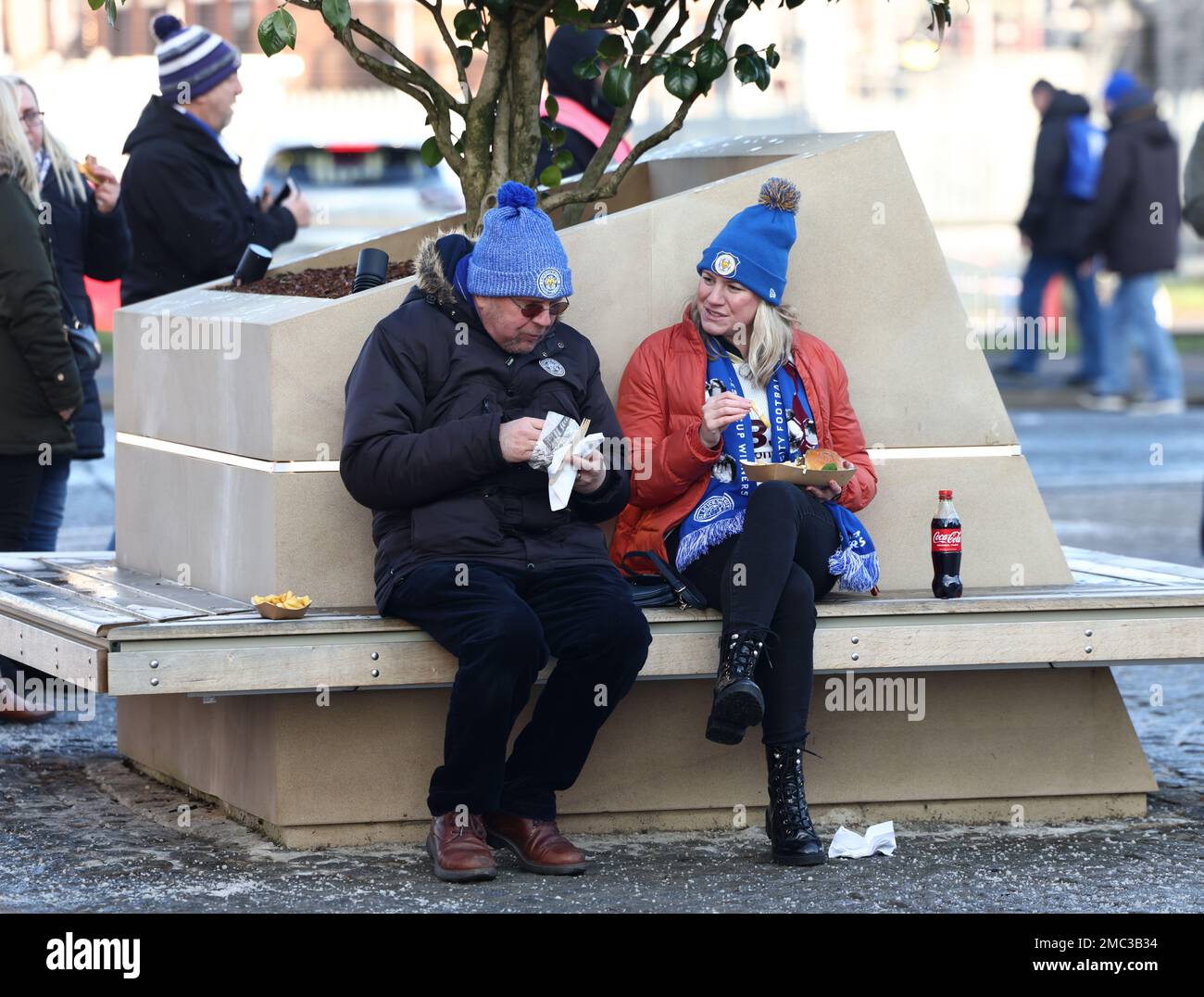 Leicester, England, 21st January 2023. Leicester City fans wait outside ...