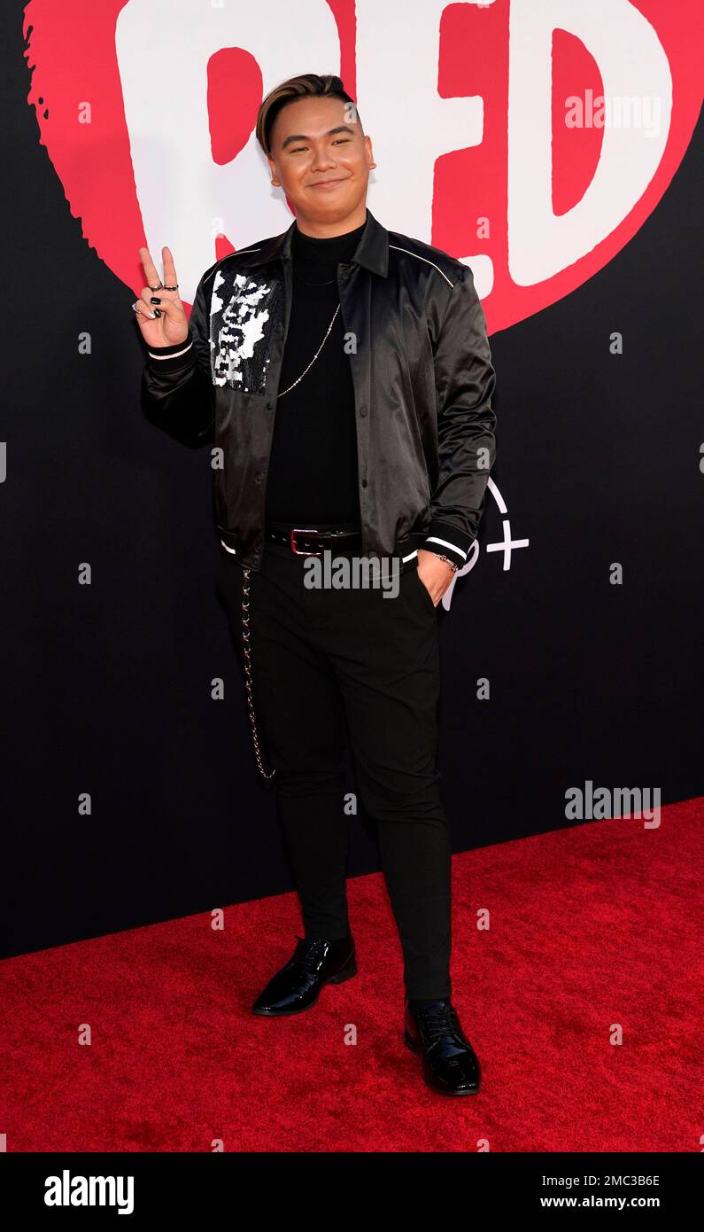Topher Ngo poses at the world premiere of the film "Turning Red ...