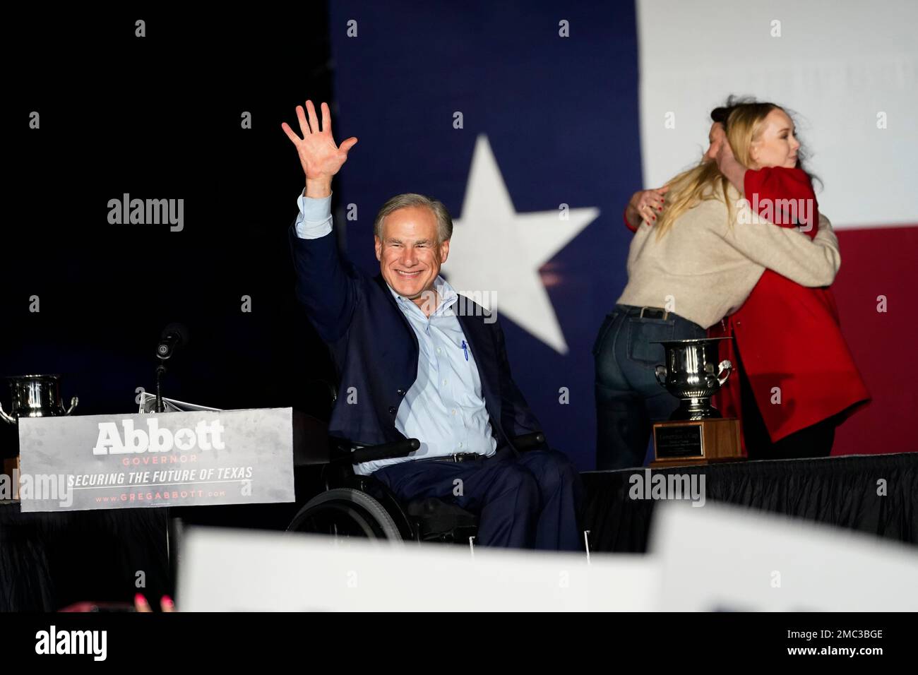 Texas Gov. Greg Abbott, with his wife Cecilia and daughter Audrey ...