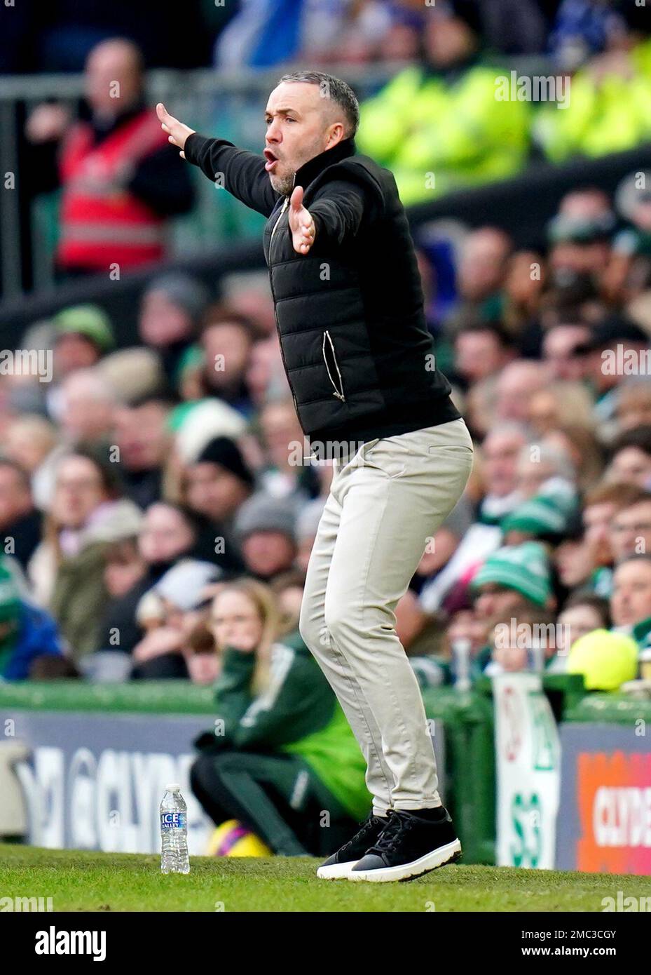 Greenock Morton manager Dougie Imrie gestures on the touchline during ...