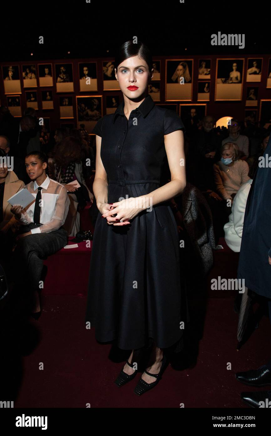 Alexandra Daddario poses for photographers upon arrival at the Dior ...