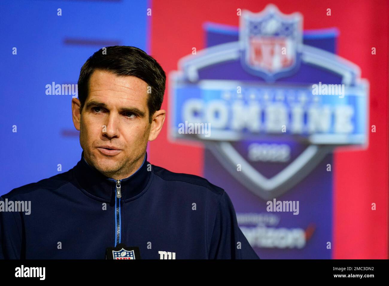 New York Giants general manager Joe Schoen speaks during a press ...