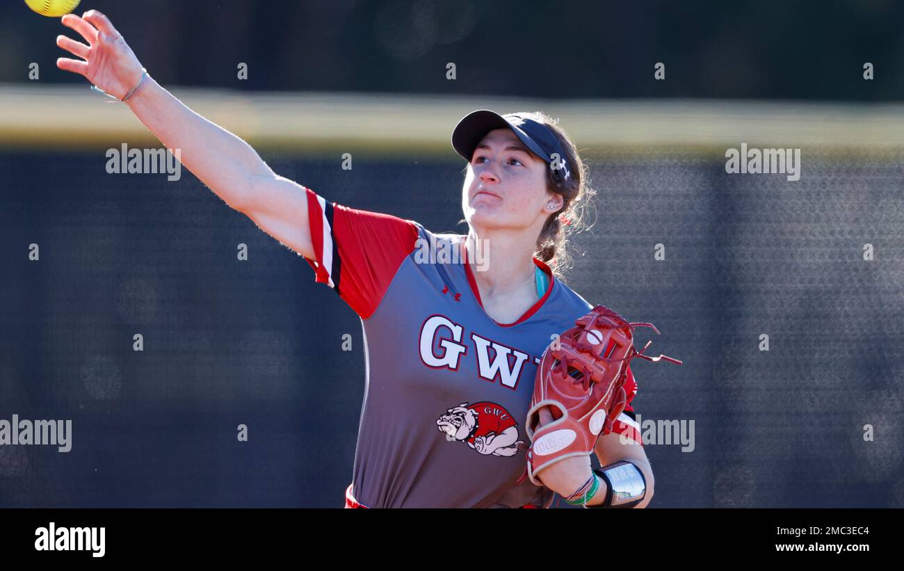 Gardner-Webb shortstop Kayleigh Nicholson throws against ETSU during an ...