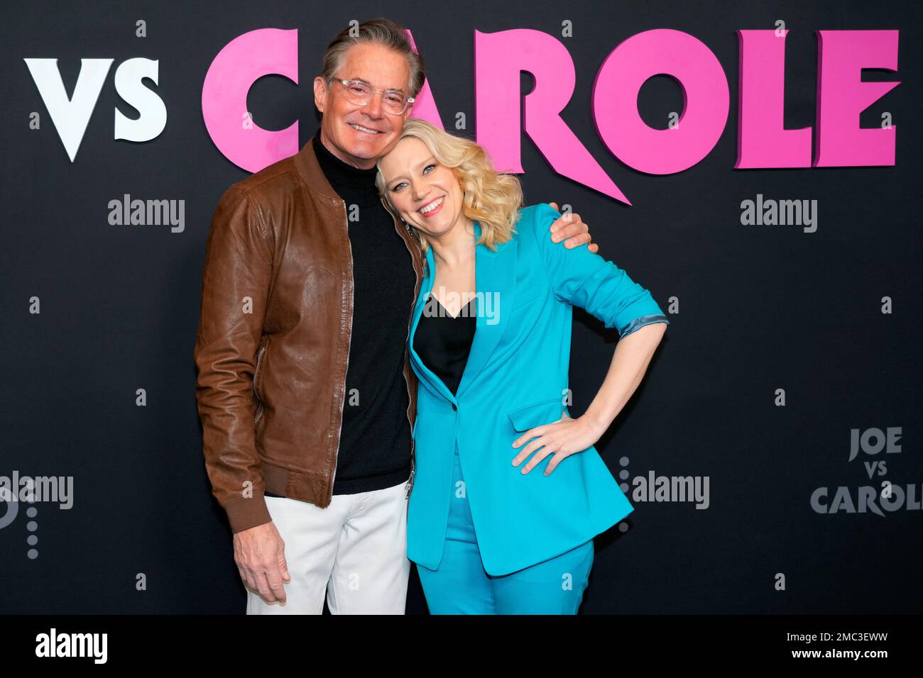 Kyle Maclahlan and Kate McKinnon pose together at the Peacock limited ...