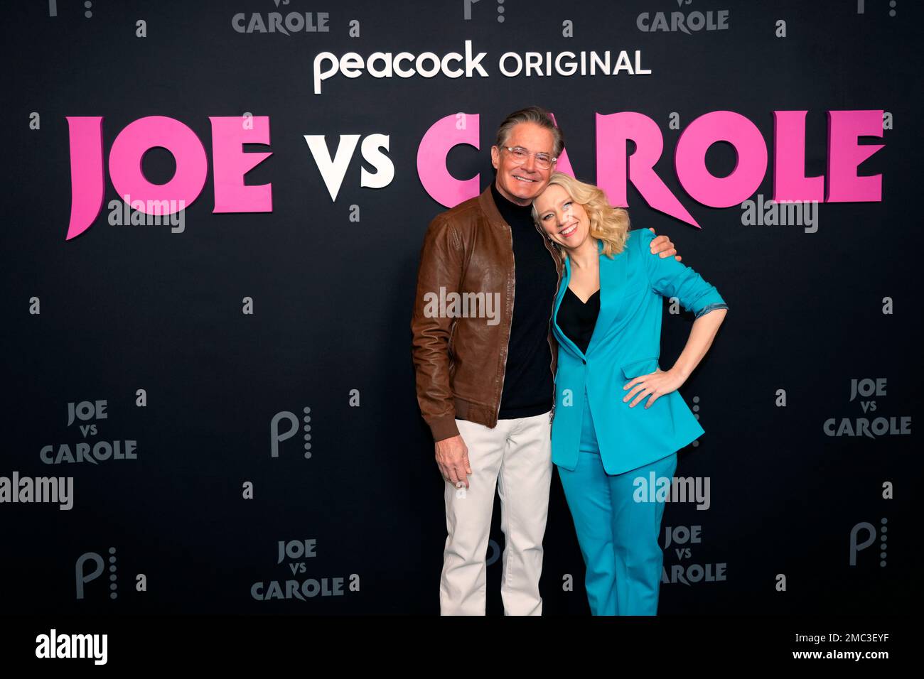 Kyle Maclahlan and Kate McKinnon pose together at the Peacock limited ...