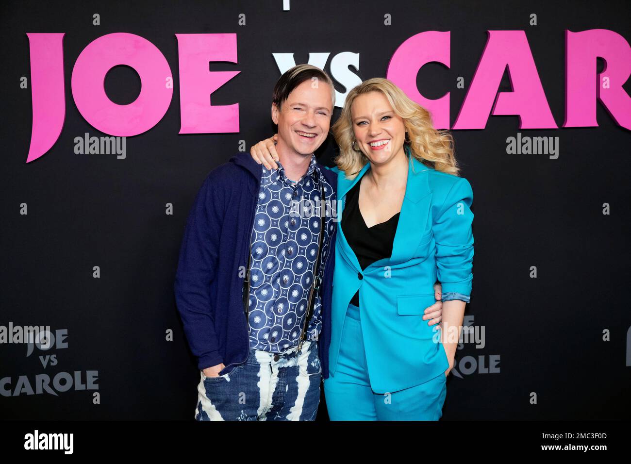 John Cameron Mitchell and Kate McKinnon pose together at the Peacock ...