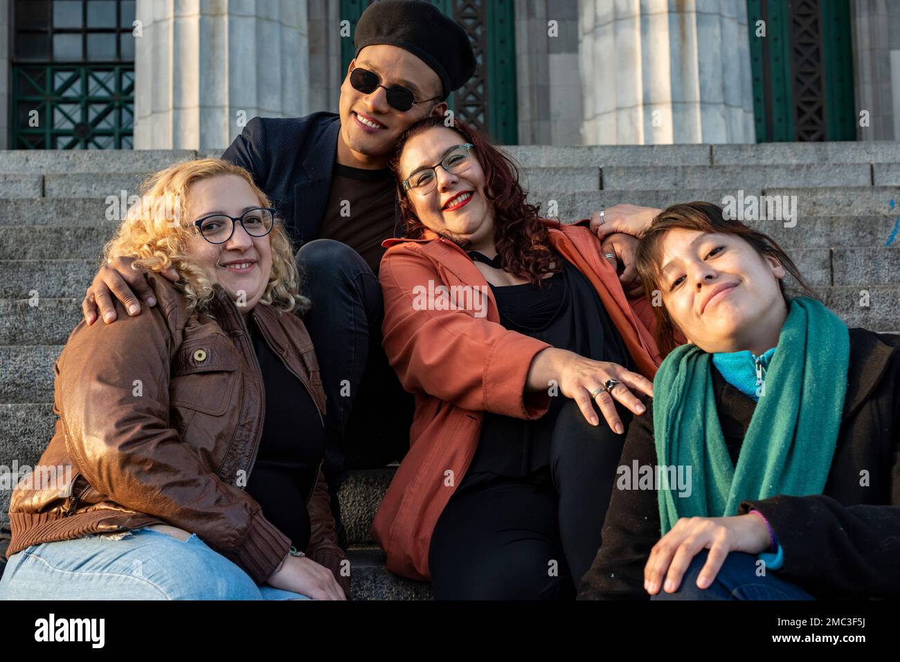 Group people on stairs hi-res stock photography and images - Alamy