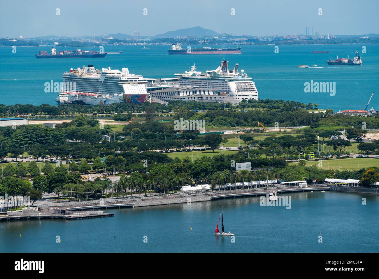 Singapore's marina bay cruise center Stock Photo - Alamy