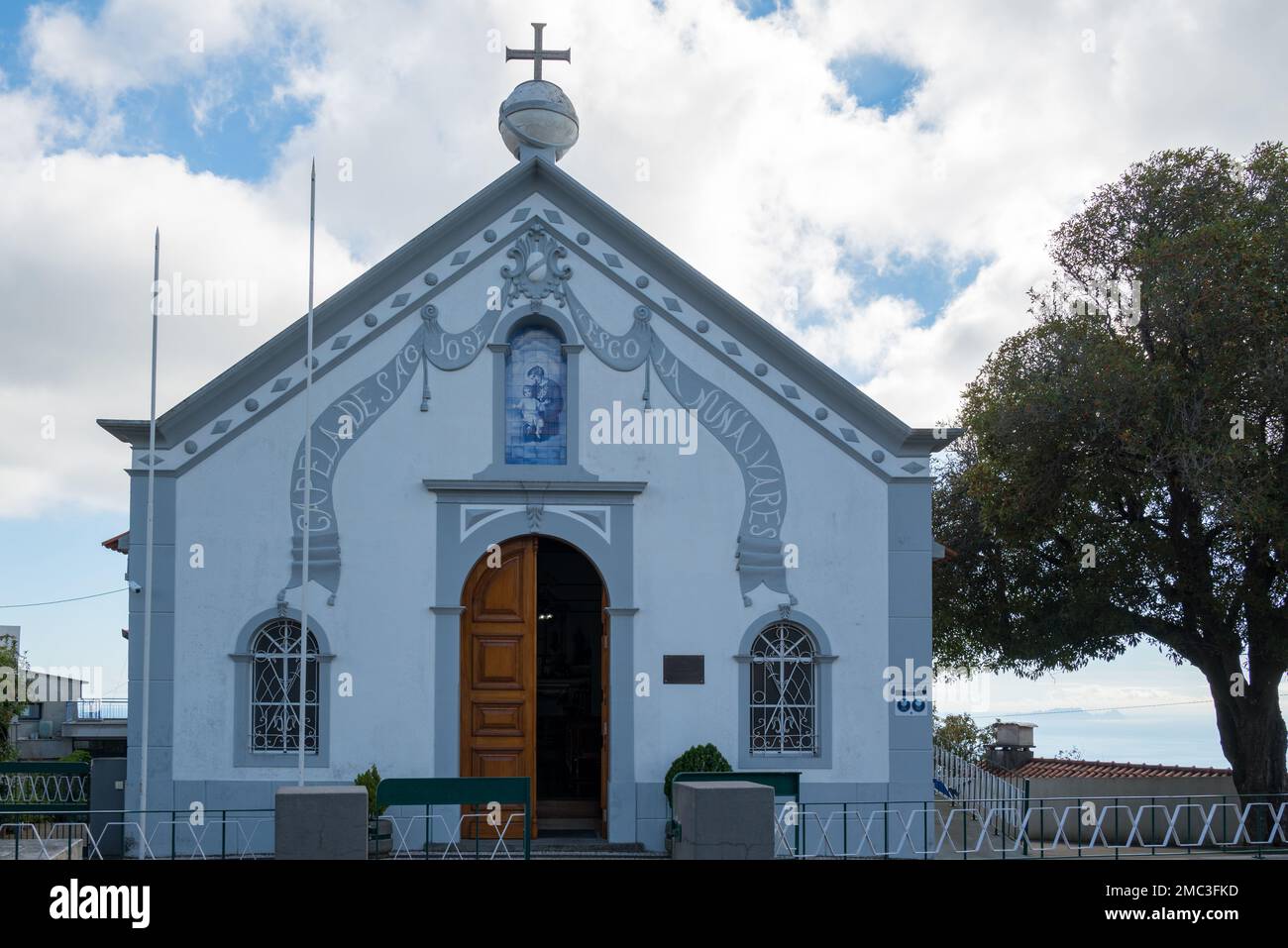 Old church in camacha village on Madeira Portugal with nice decorations ...