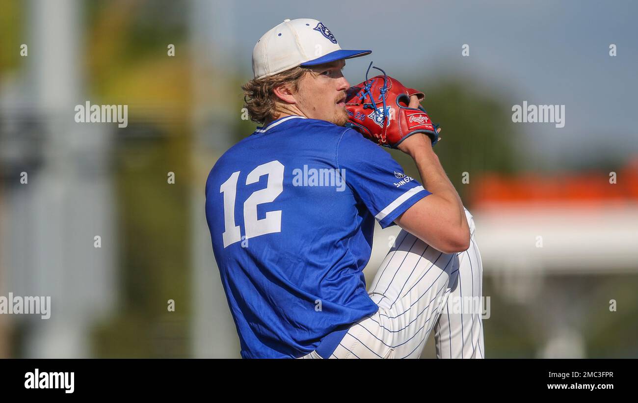 Georgia State pitcher Dawson Sweatt (12) throws a pitch during an NCAA ...