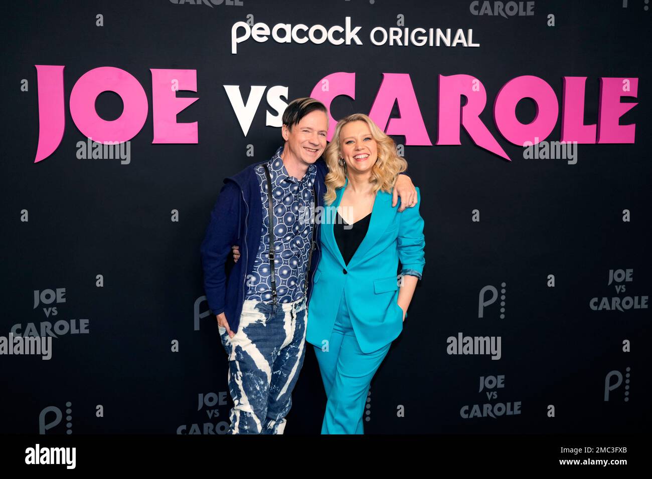 John Cameron Mitchell, left, and Kate McKinnon pose together at the ...