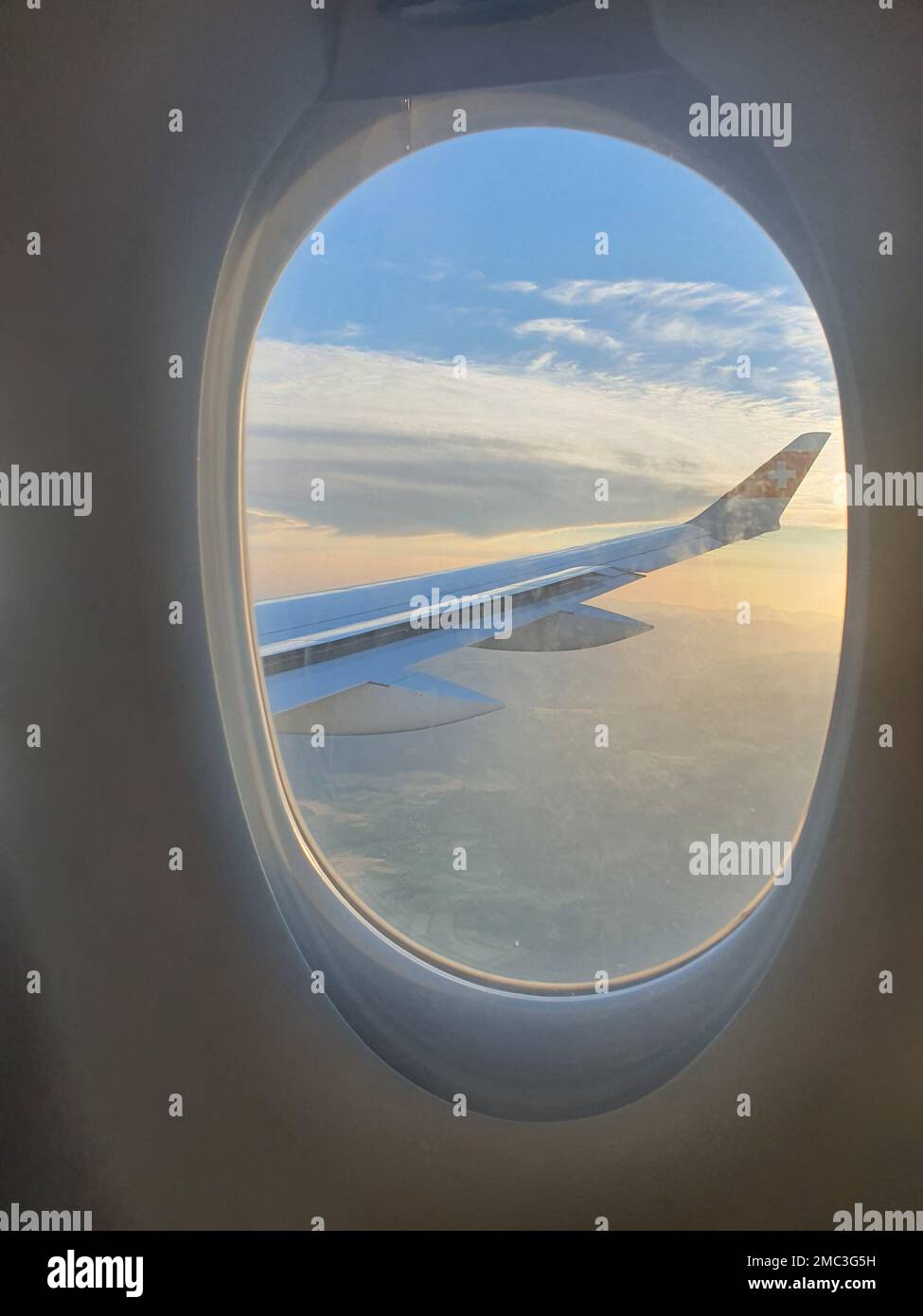 a window shot from an airplane Stock Photo - Alamy