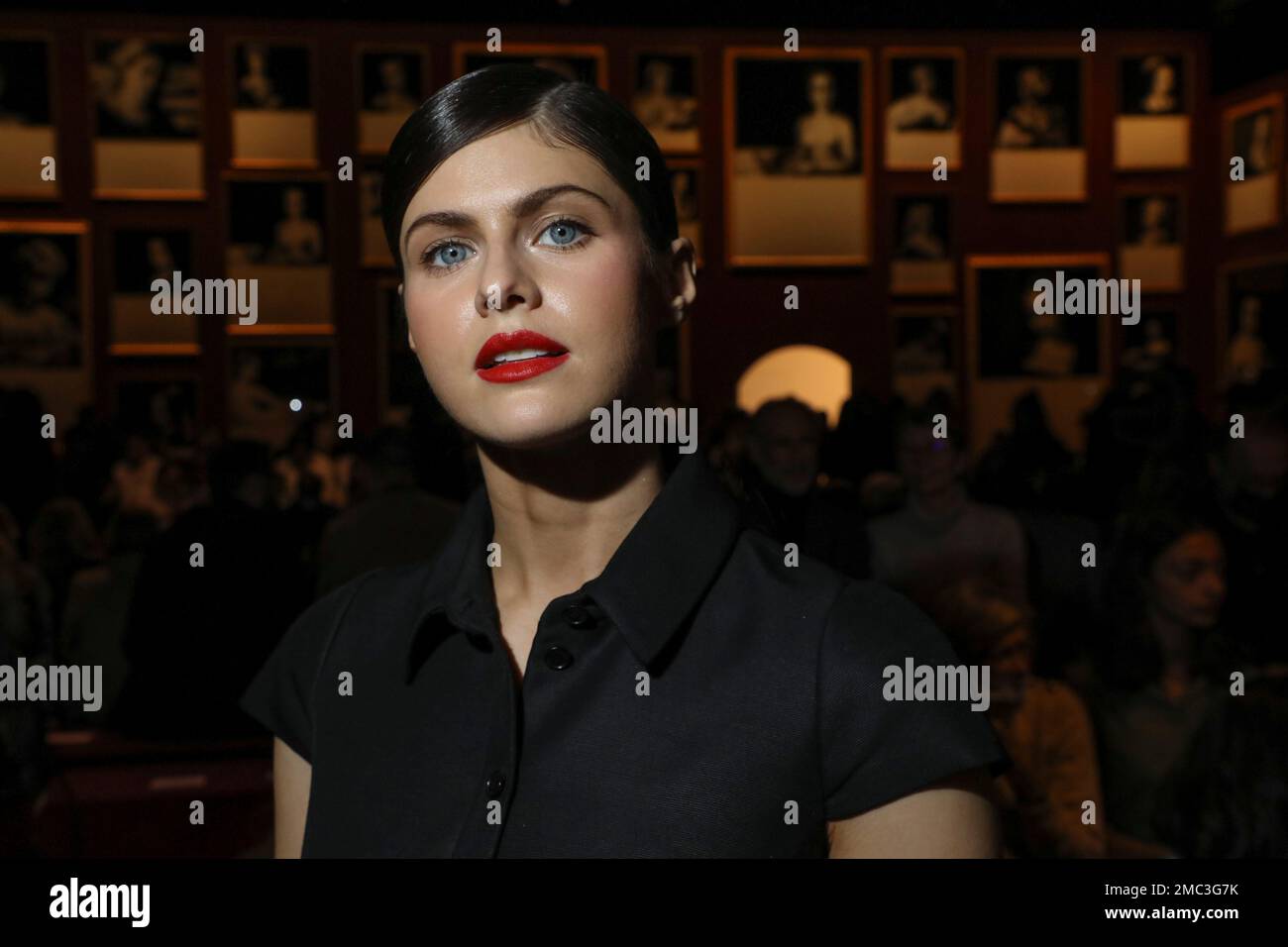 Alexandra Daddario poses for photographers upon arrival at the Dior ...