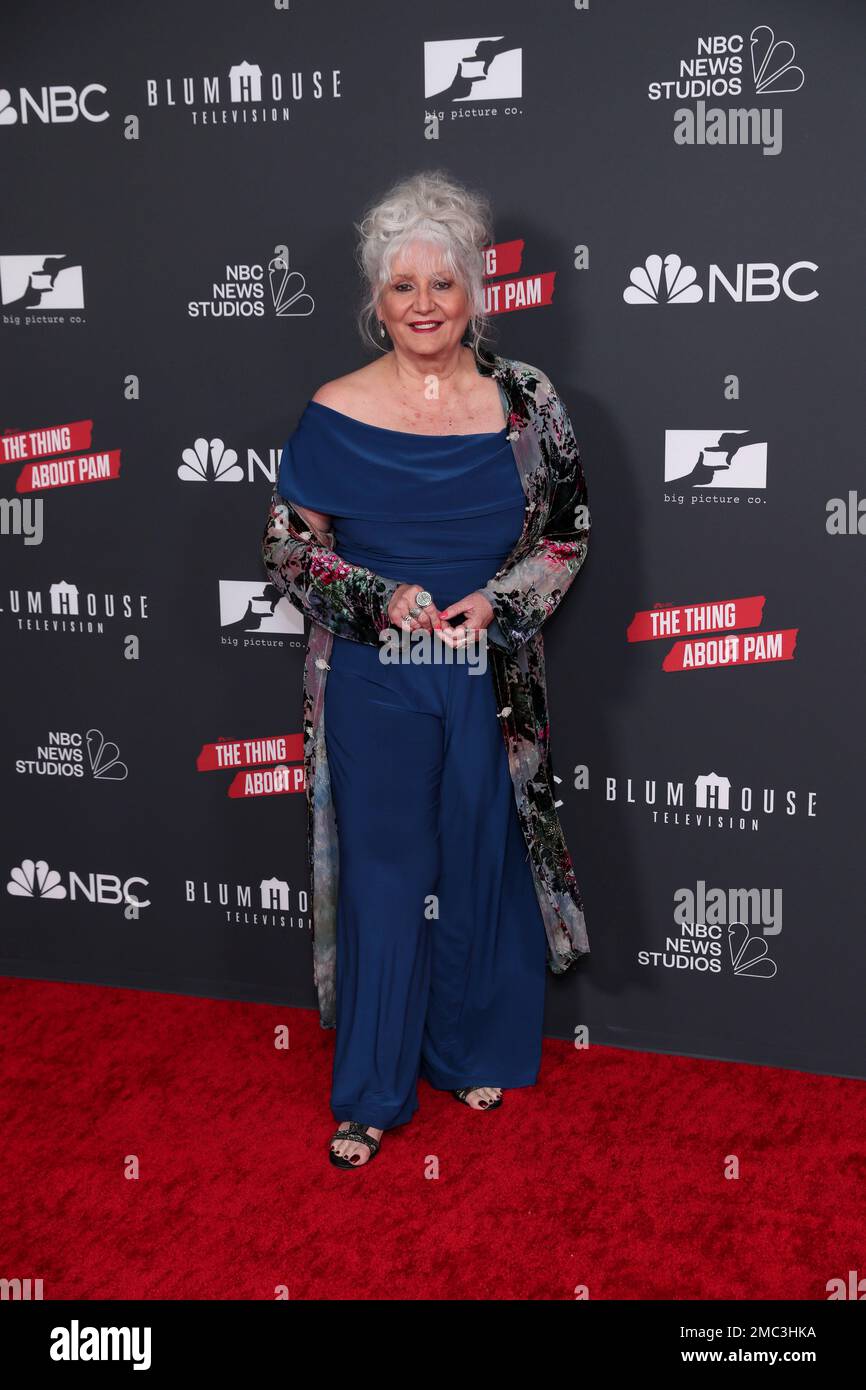 Suanne Spoke attends a red carpet event for "The Thing About Pam" at ...