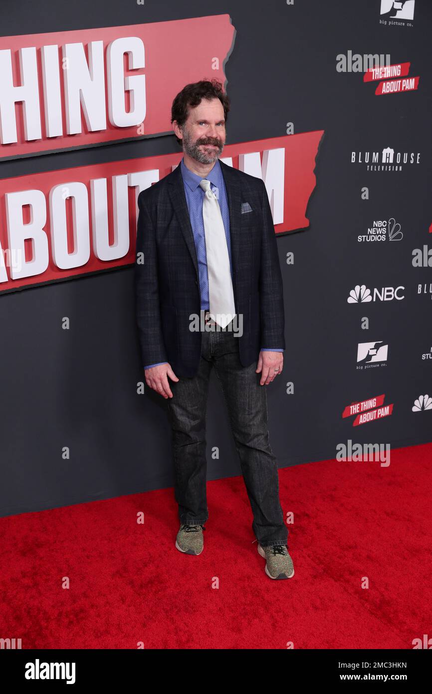 Sean Bridgers attends a red carpet event for "The Thing About Pam" at ...