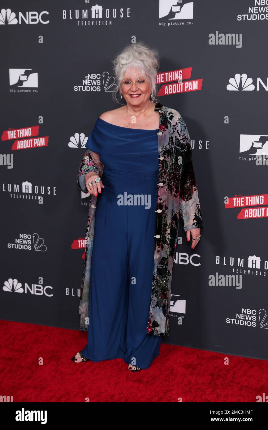 Suanne Spoke attends a red carpet event for "The Thing About Pam" at ...