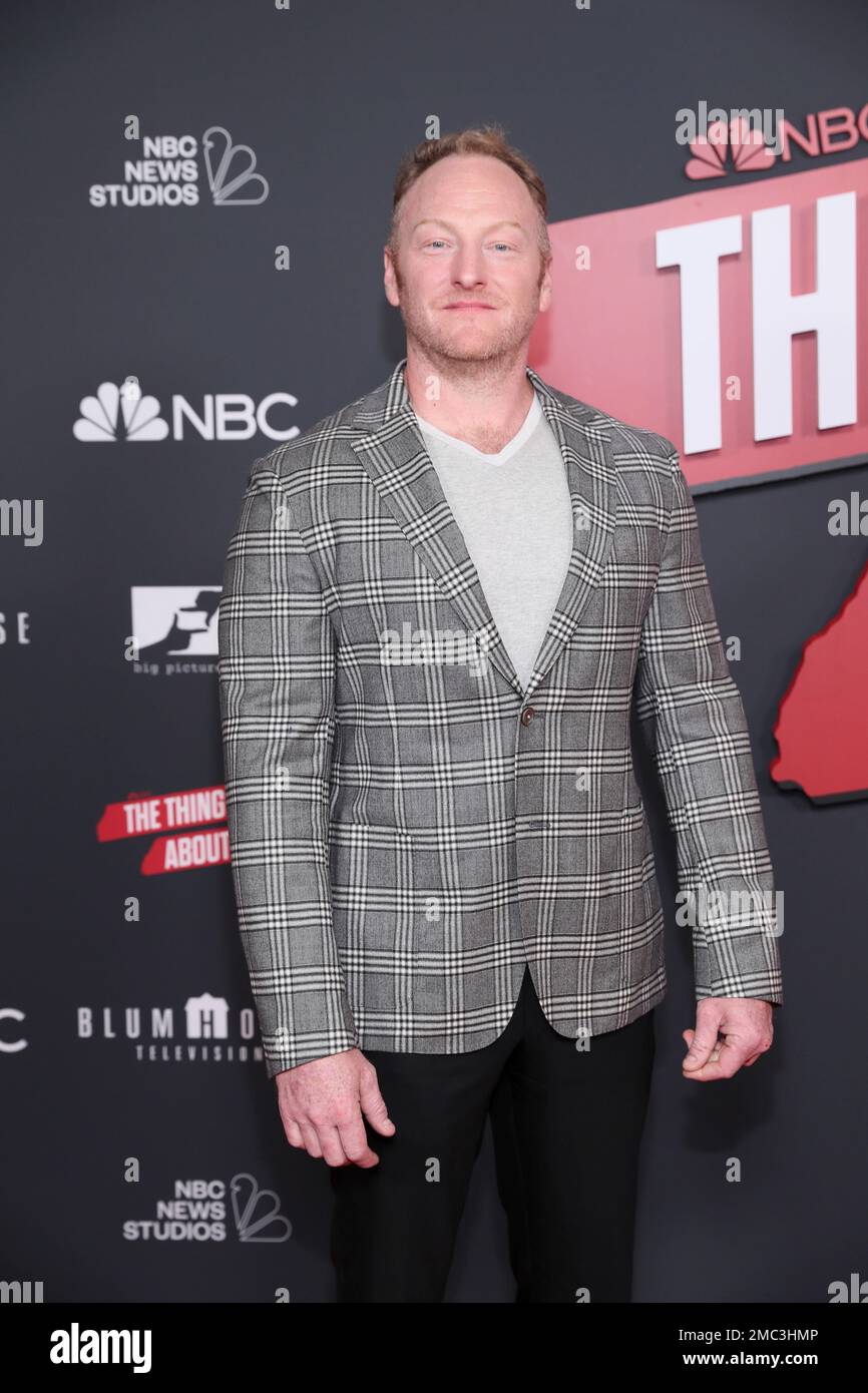 Mac Brandt attends a red carpet event for "The Thing About Pam" at the ...