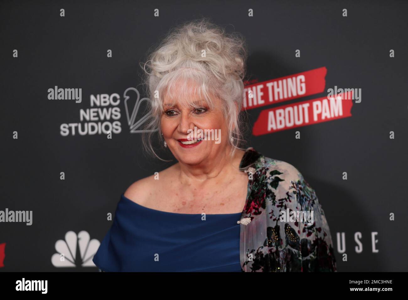 Suanne Spoke attends a red carpet event for "The Thing About Pam" at ...