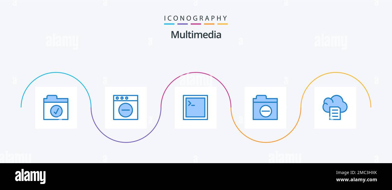 Multimedia Blue 5 Icon Pack Including . document. terminal. data. error ...