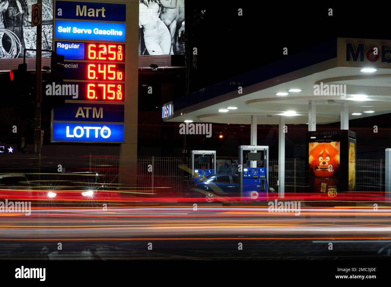 Gas prices are advertised at over six dollars a gallon Monday, Feb. 28 ...