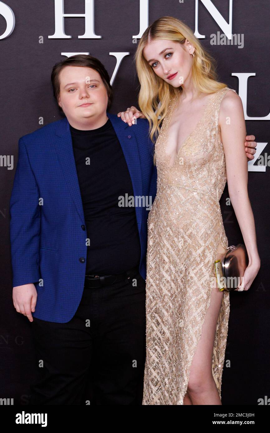 Dylan Gage, left, and Gus Birney arrive at the premiere of "Shining ...