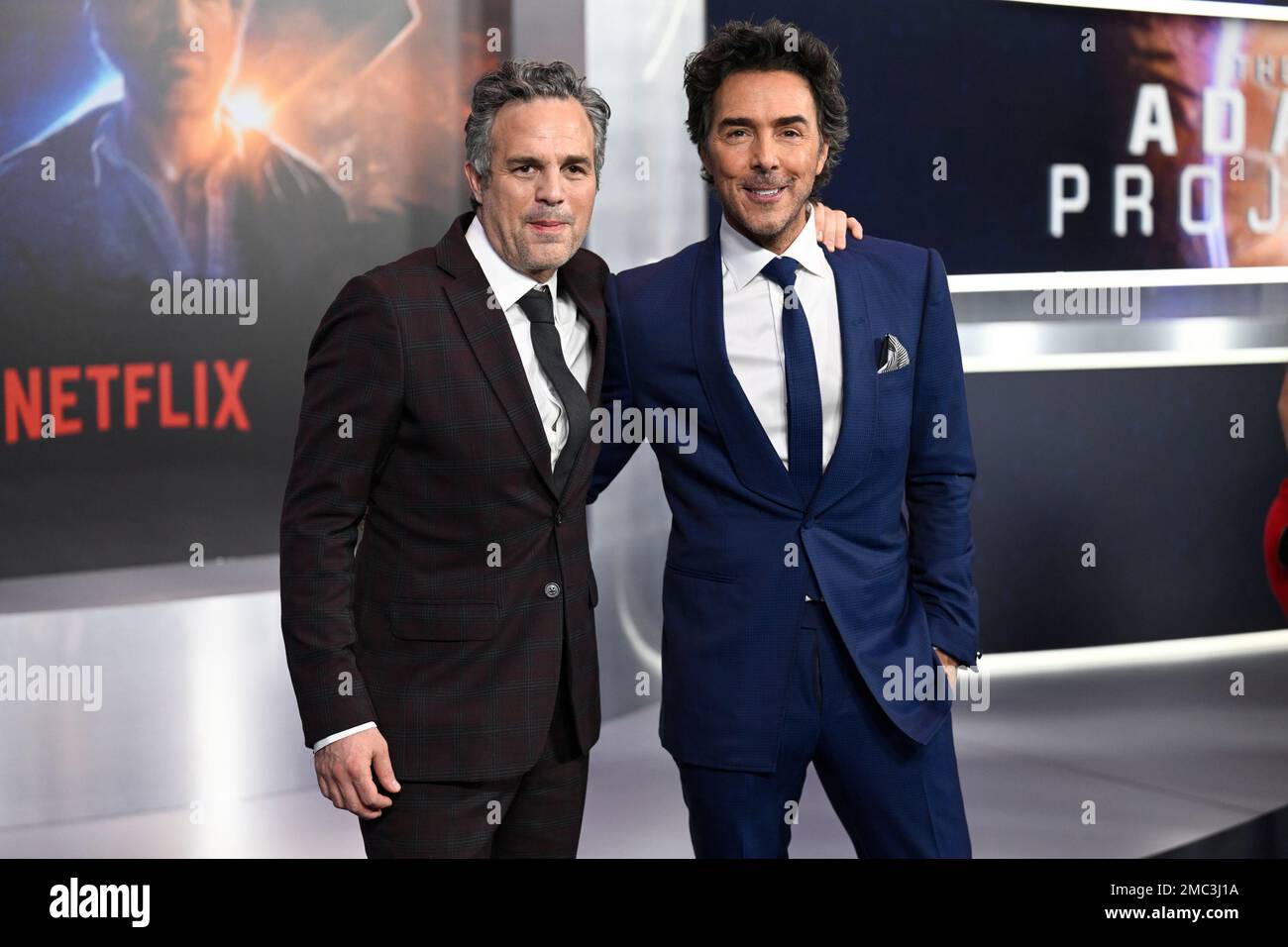 Actor Mark Ruffalo, left, and producer-director Shawn Levy pose ...