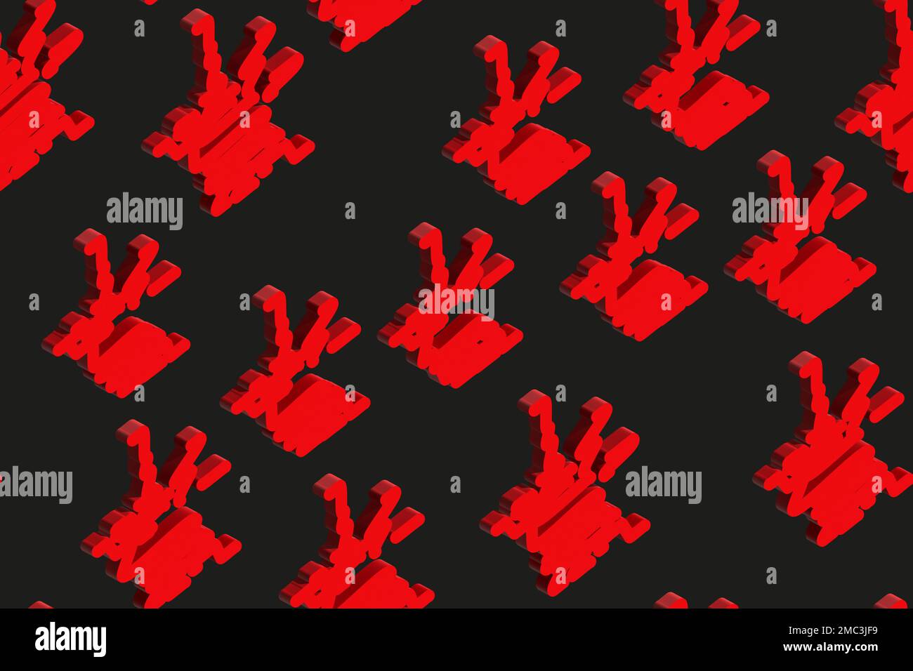 Abstract Red Doodles Seamless Pattern on Black Stock Photo - Alamy