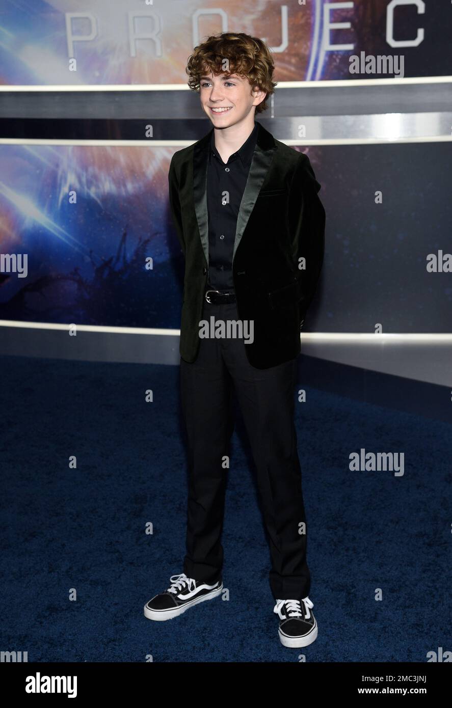 Walker Scobell attends the world premiere of "The Adam Project" at ...