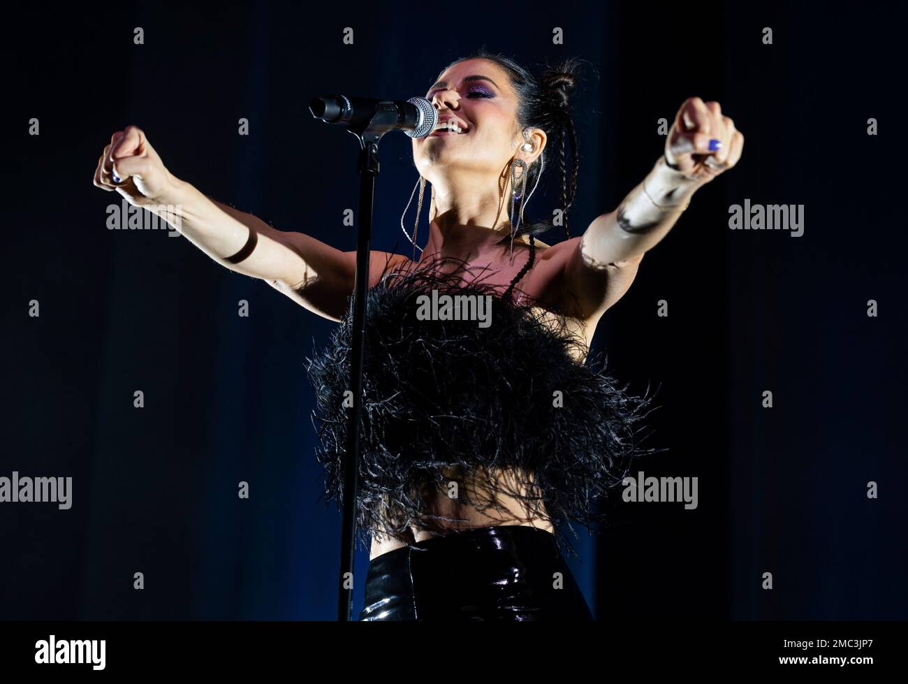 Marina performs on stage on Monday, Feb. 28, 2022, at the Coca-Cola ...