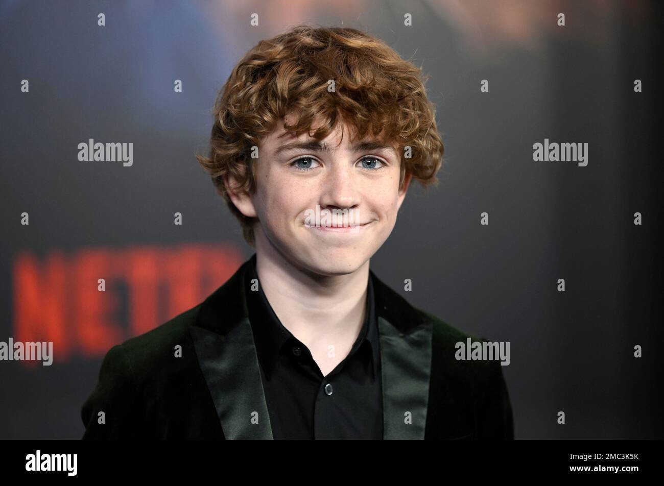 Actor Walker Scobell attends the world premiere of "The Adam Project ...