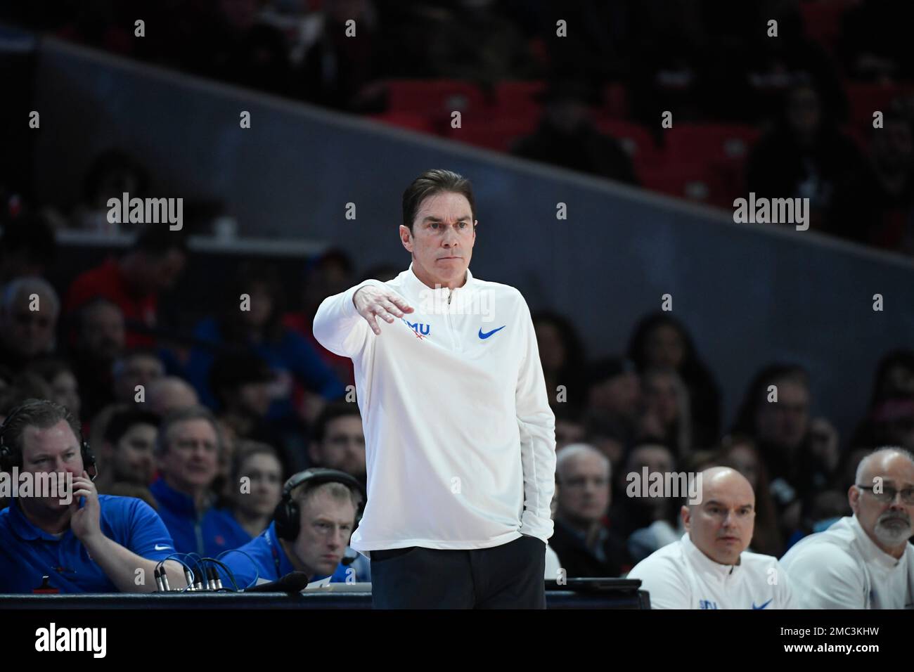 SMU head coach Tim Jankovich on the sideline against Houston during the ...