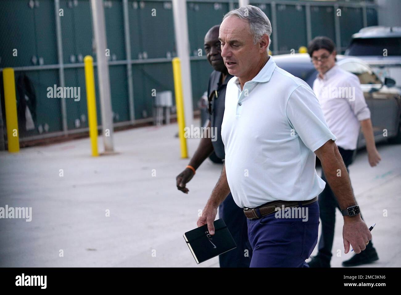 Baseball Commissioner Rob Manfred outside Roger Dean Stadium on Monday ...