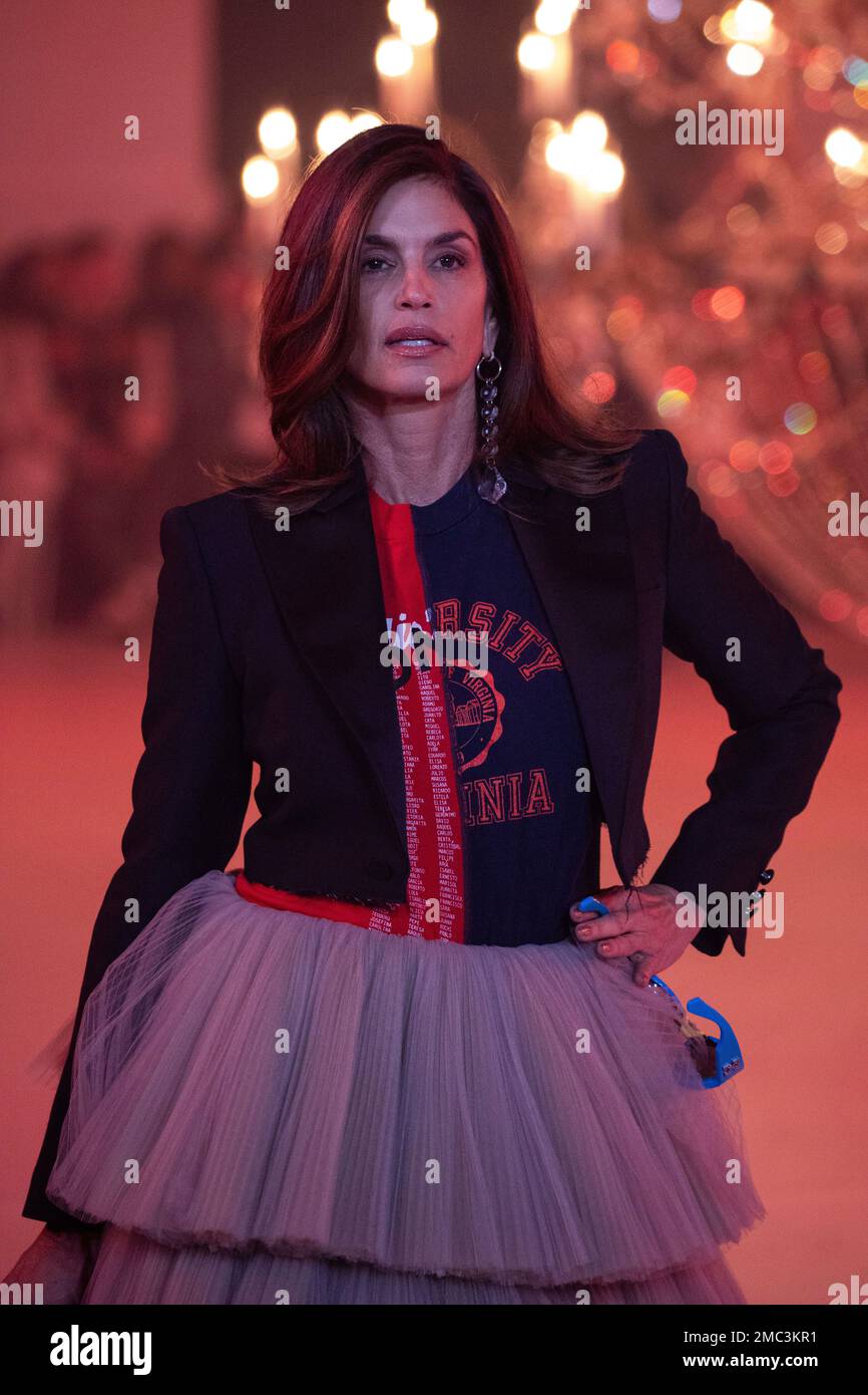 Cindy Crawford wears a creation as part of the Off-White Ready To Wear ...