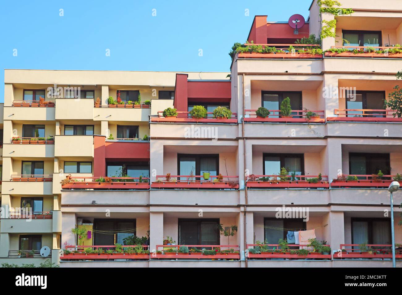Modern residential building in Bratislava in the summer, Slovakia Stock ...