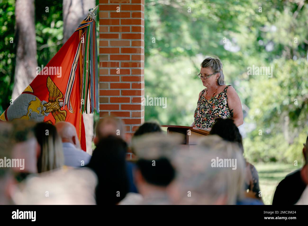 Lisa Castleberry speaks to the Marines of 26th Marine Expeditionary ...