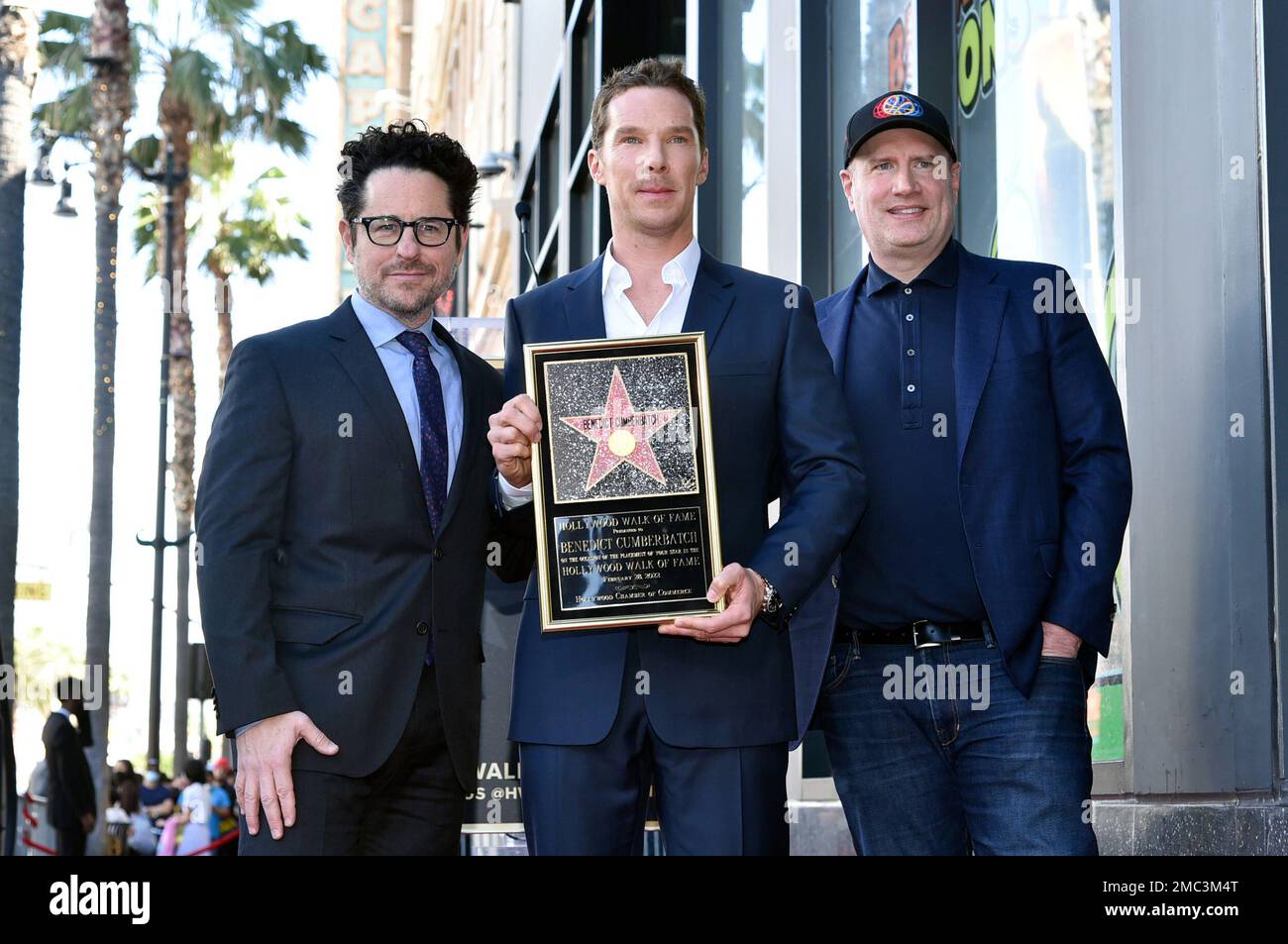 JJ Abrams, from left, Benedict Cumberbatch and Kevin Feige attend a ...