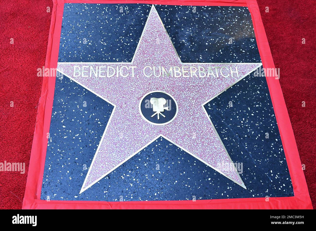 Benedict Cumberbatch's new star is seen after a ceremony honoring him ...