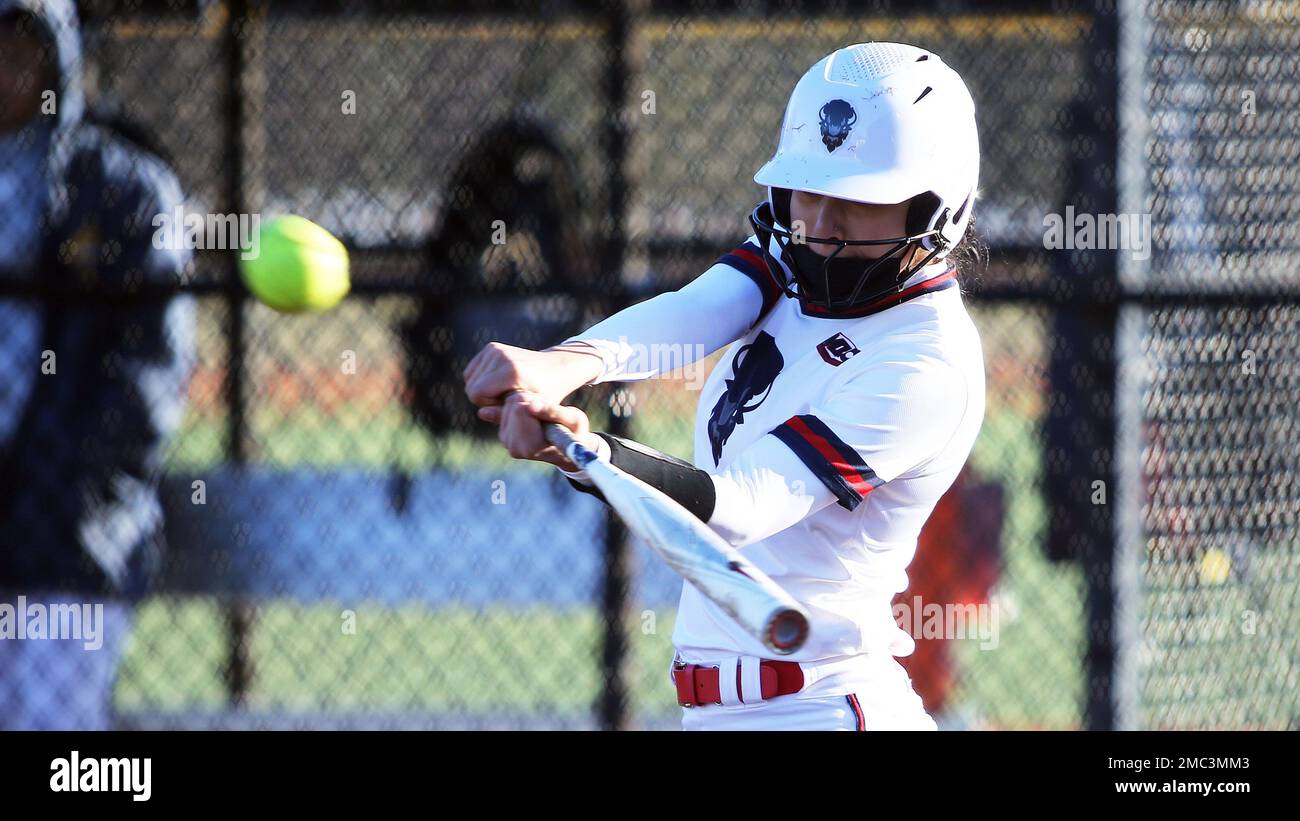 Howard outfielder Alyssa Watson (0) swings during an NCAA softball game ...