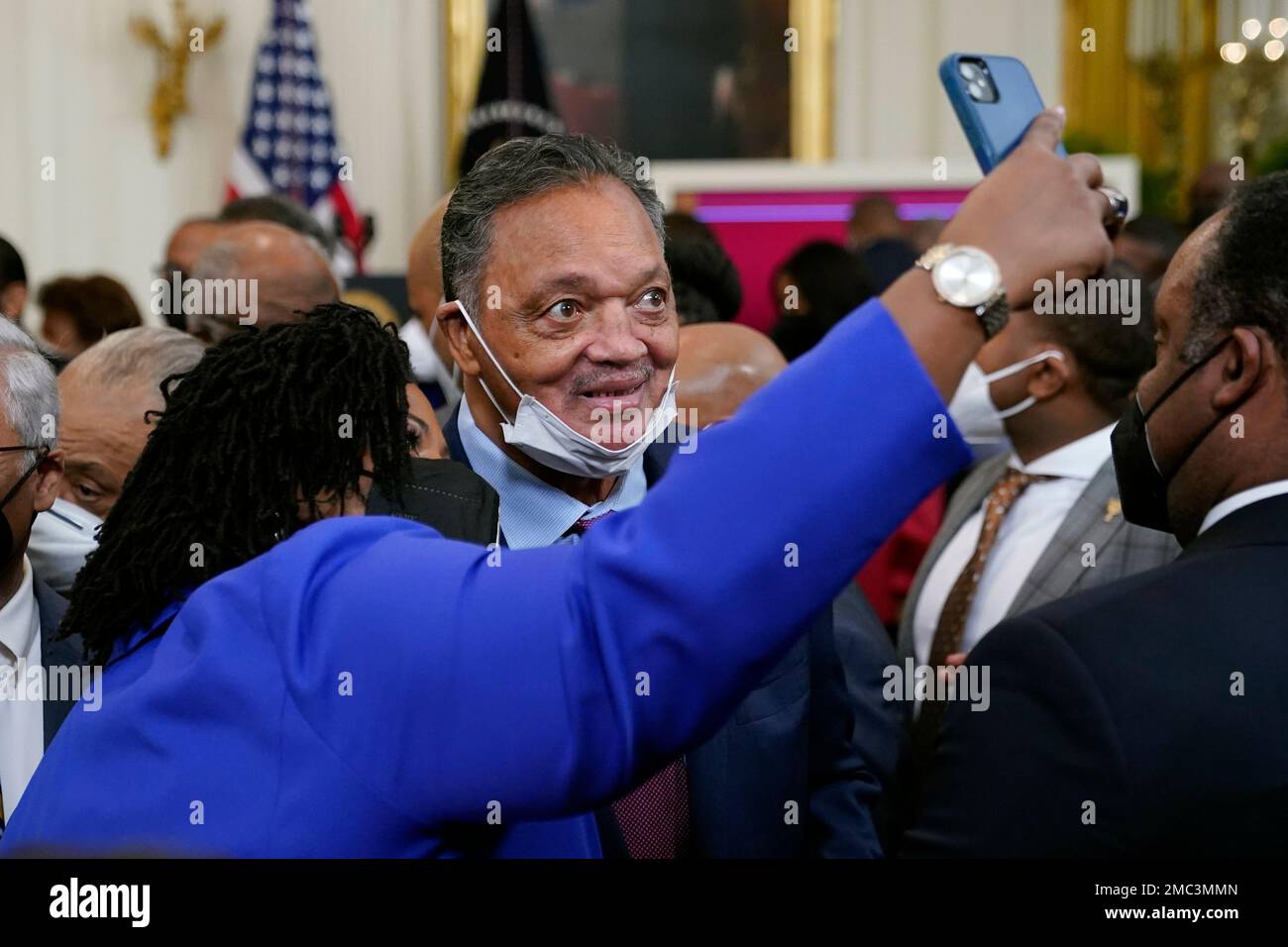Rev. Jesse Jackson poses for a photograph after attending an event to ...