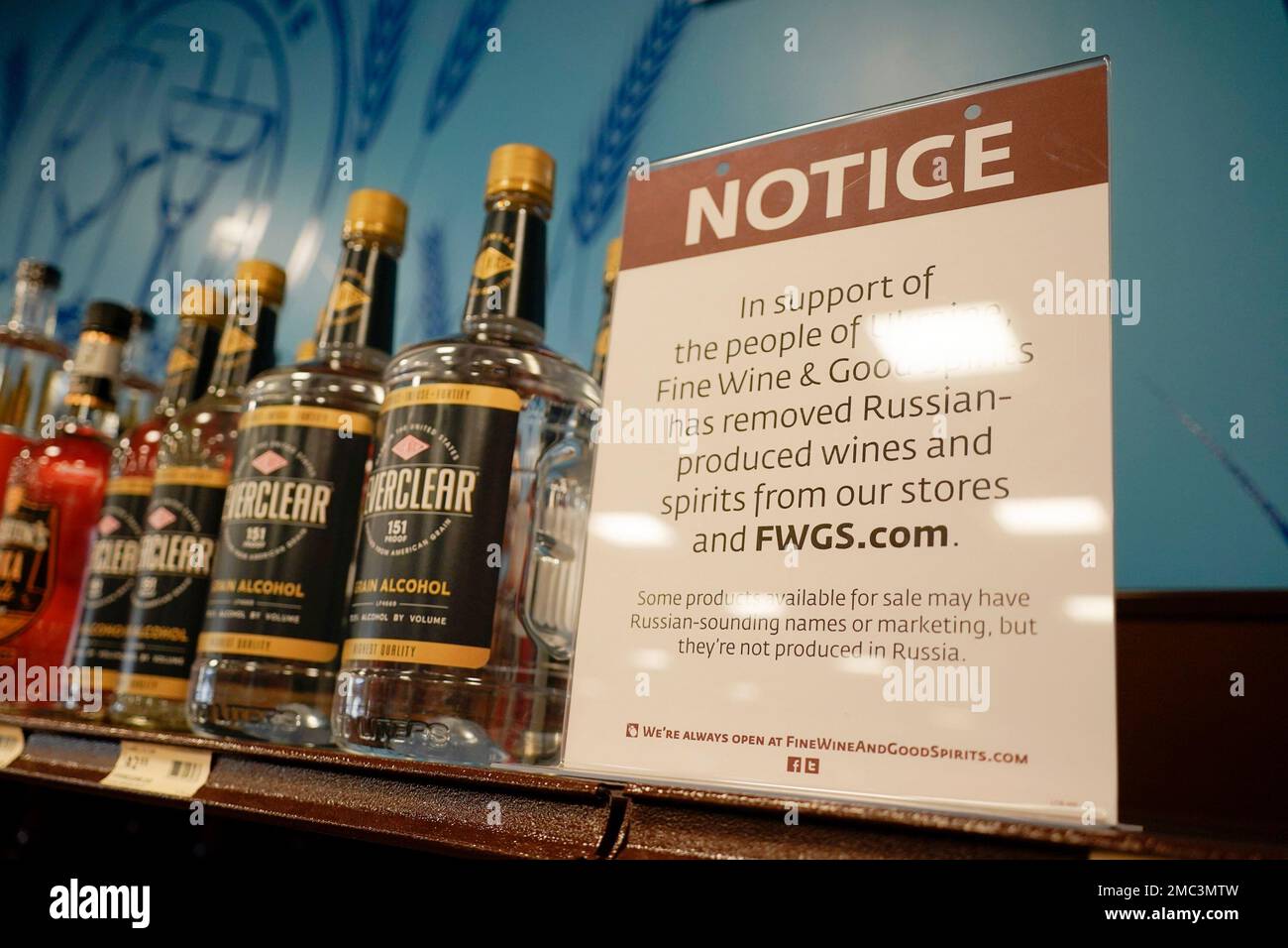 A sign in the vodka area of a Pennsylvania Fine Wine and Good Spirits ...
