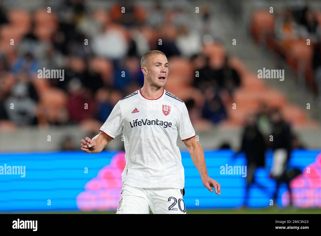 Real Salt Lake defenseman Erik Holt (20) during an MLS soccer match ...
