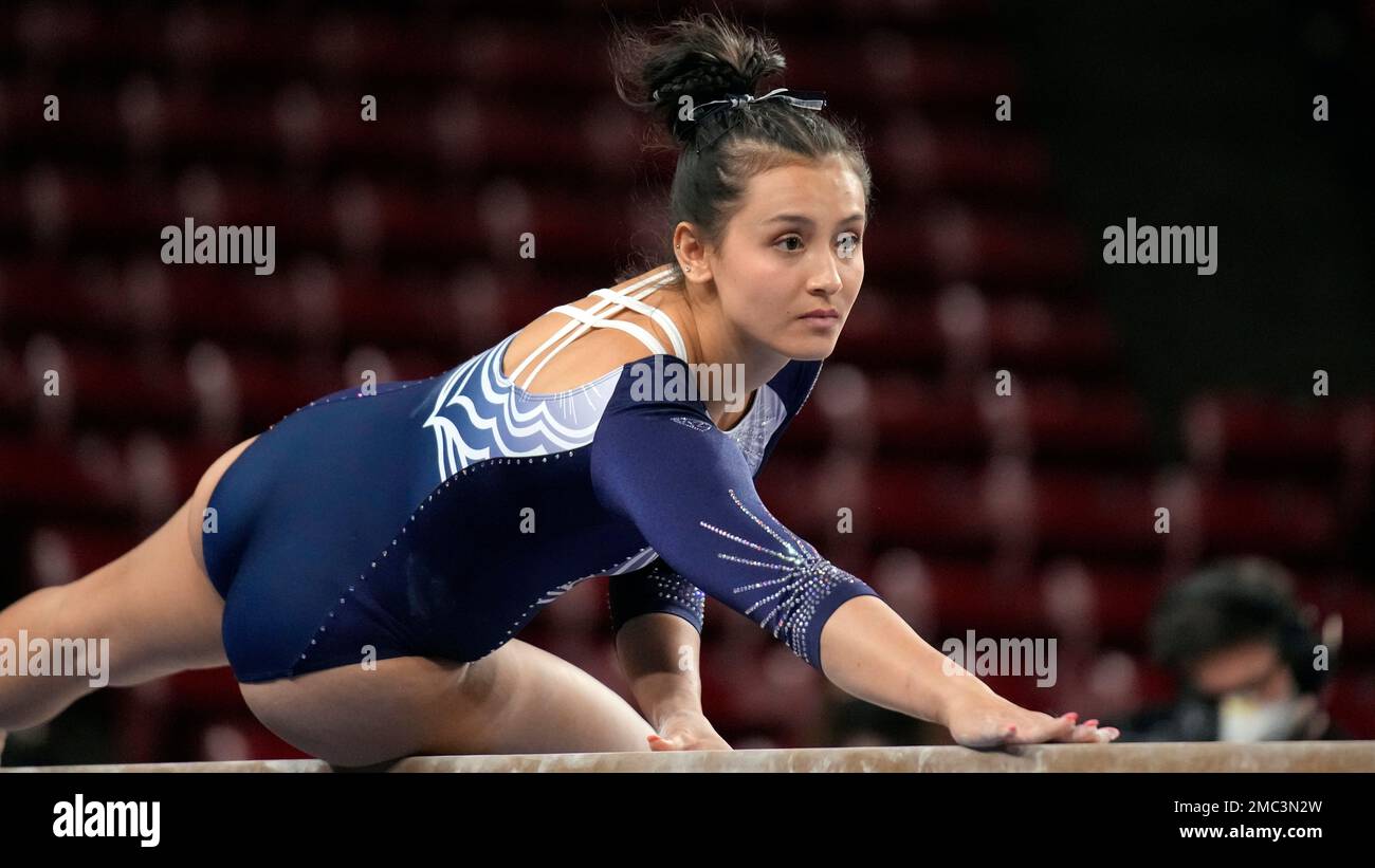 California gymnast Emi Watterson competes against Arizona State during ...