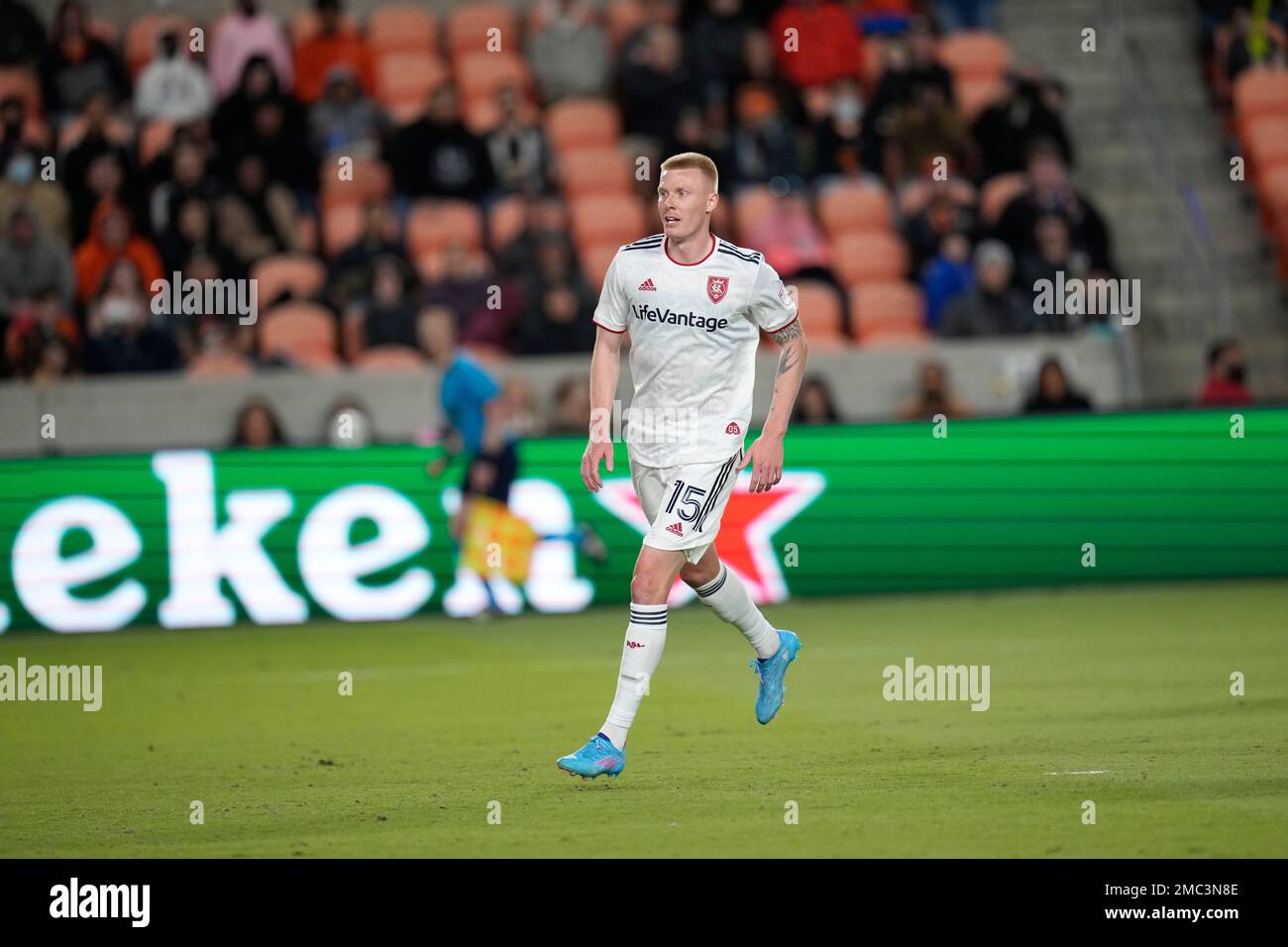 Real Salt Lake defenseman Justen Glad (15) during an MLS soccer match ...
