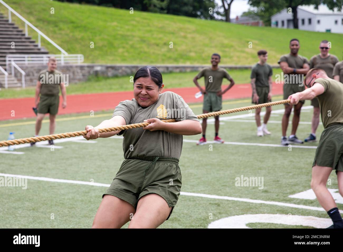 U.S. Marines with Security Battalion participate in a tug-of-war ...