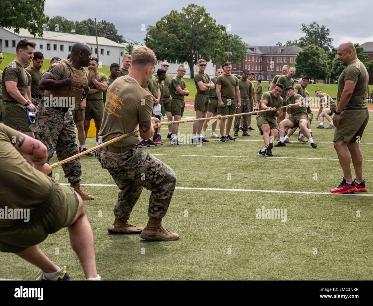 U.S. Marines with Security Battalion participate in a tug-of-war ...