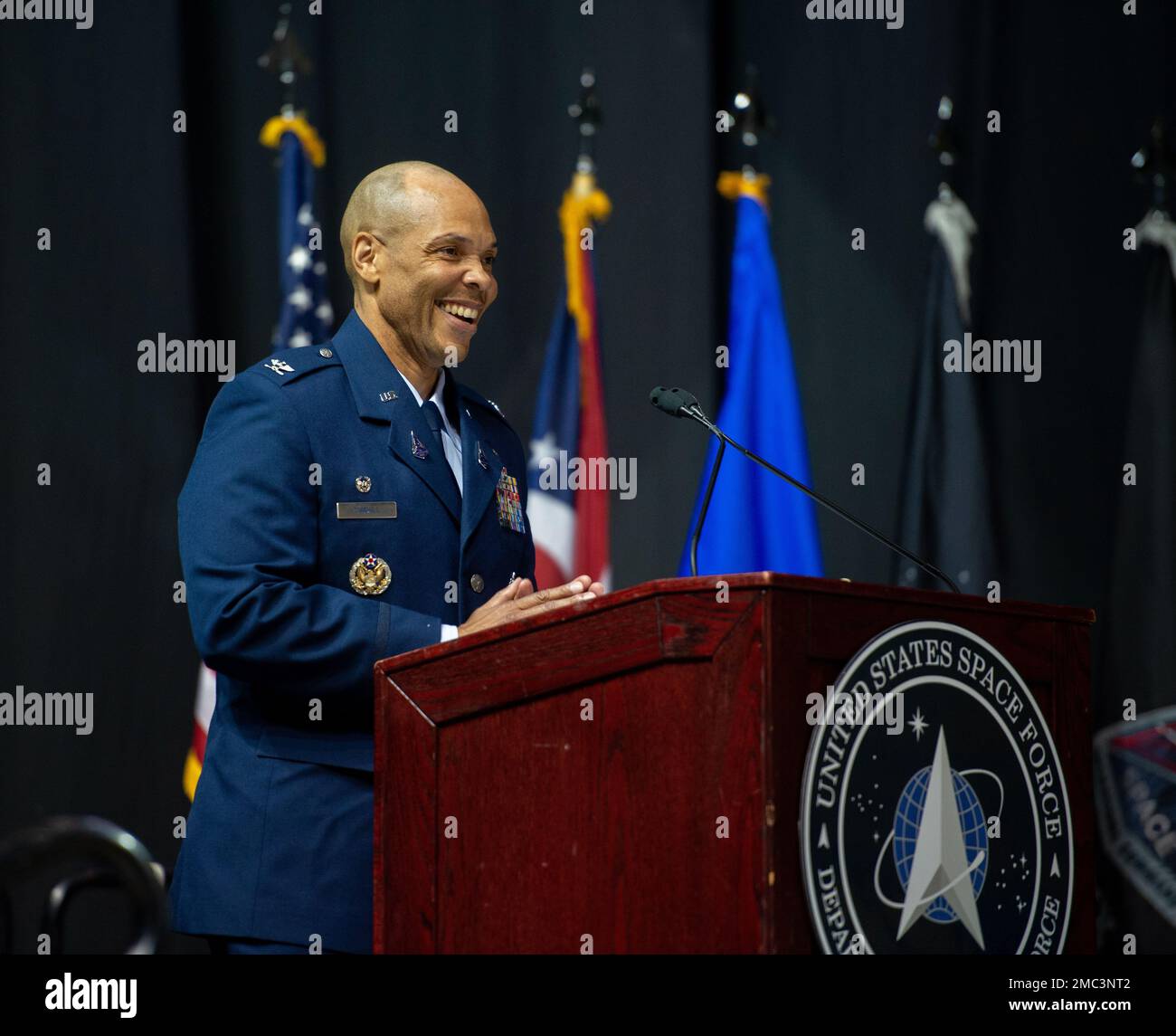 U.S. Space Force Colonel Marqus Randall, Space Delta 18 commander ...