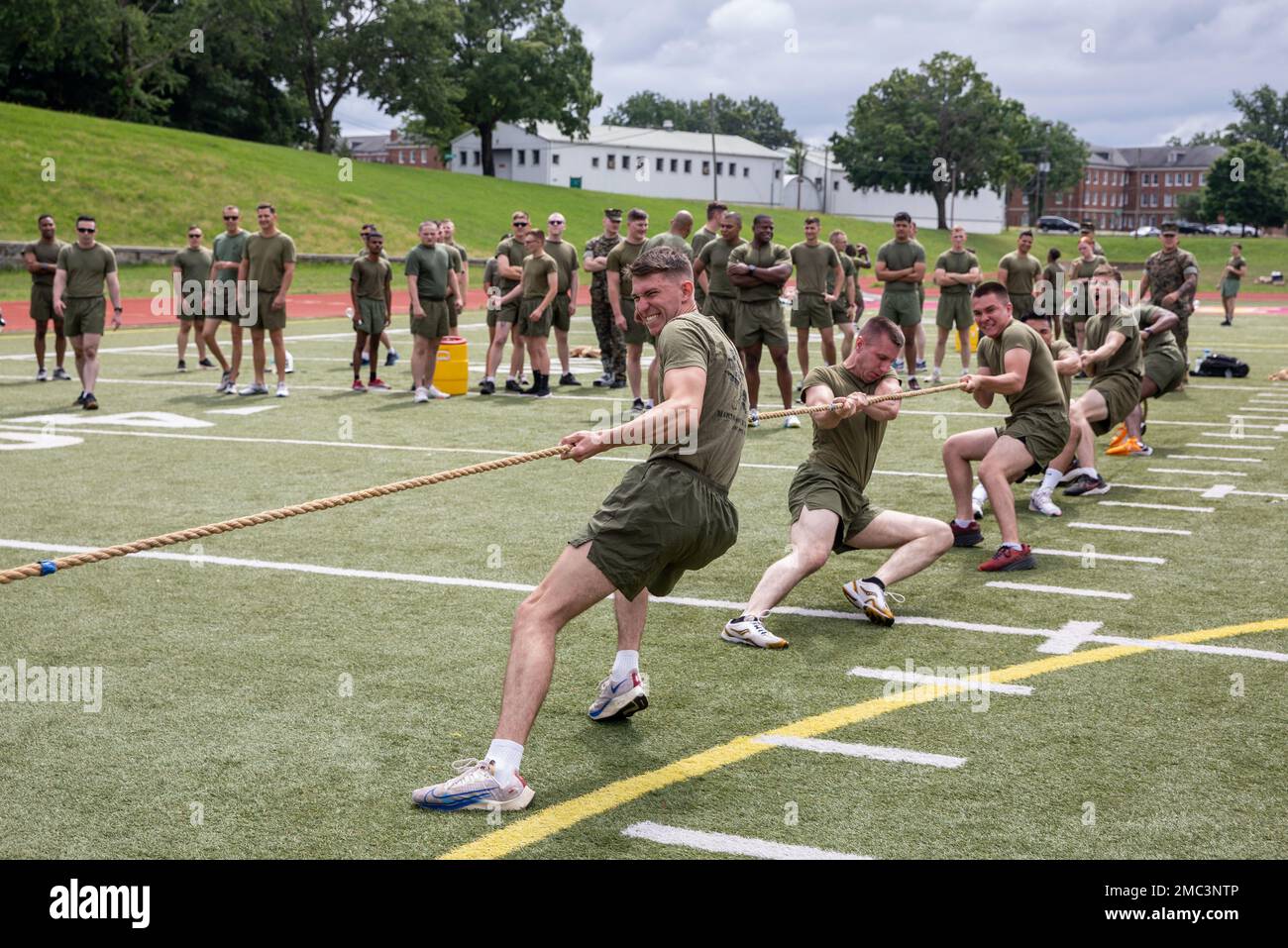 U.S. Marines with Security Battalion participate in a tug-of-war ...