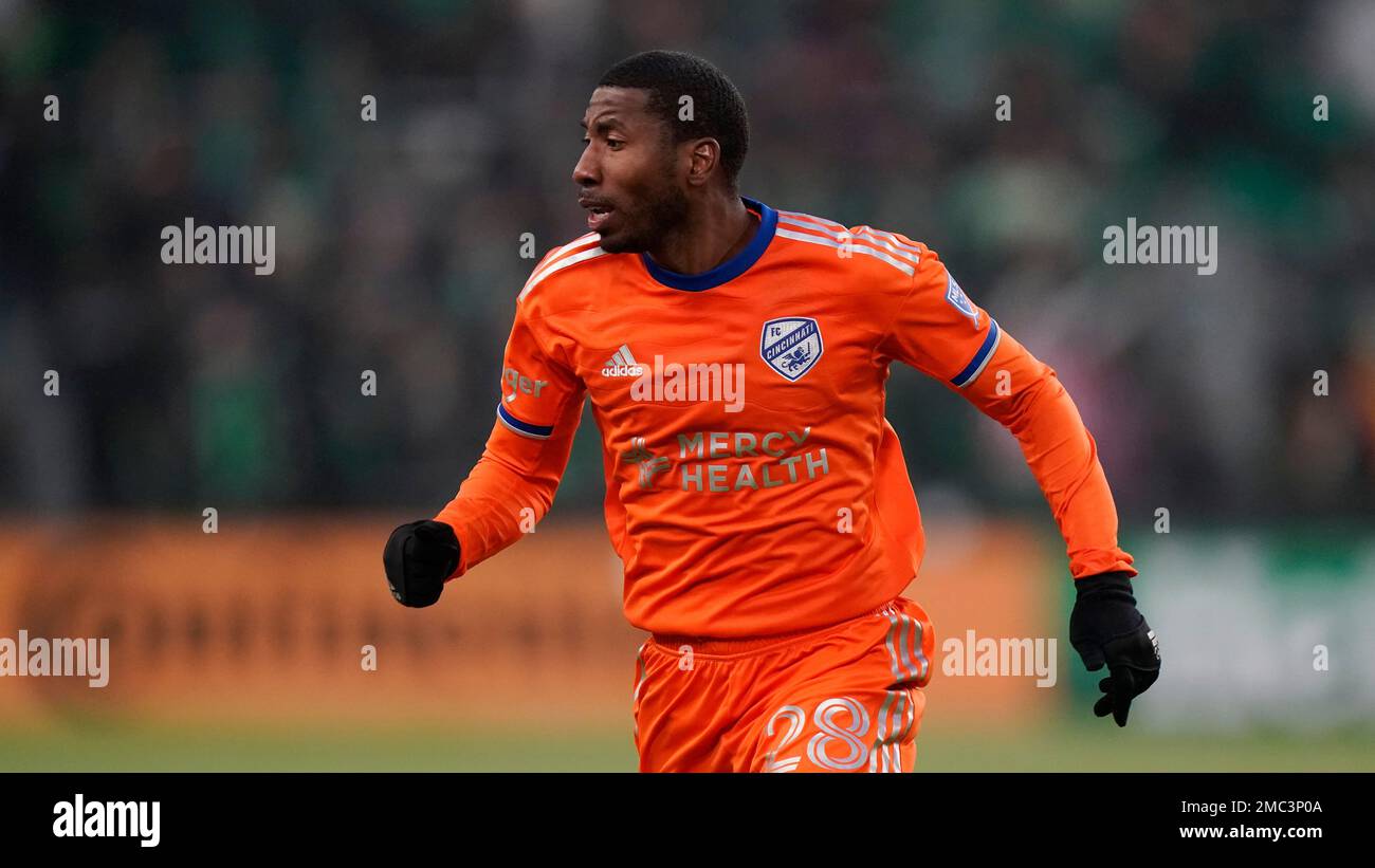 FC Cincinnati defenseman Raymon Gaddis (28) during an MLS soccer match ...