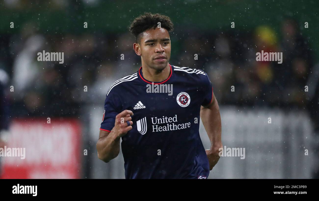 New England Revolution defender Brandon Bye plays during the second ...