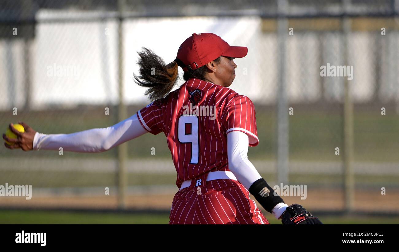Rutgers pitcher Jaden Vickers (9) during an NCAA softball game against ...